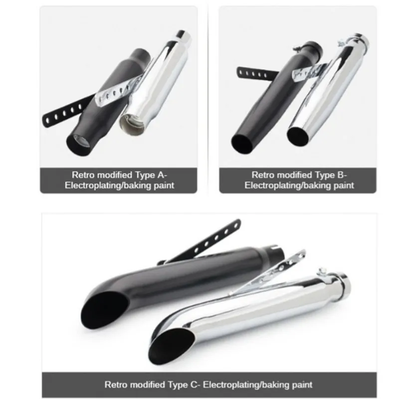 38/40/43/45mm Motorcycle Retro Modified Exhaust Pipe For Harley Triumph ...