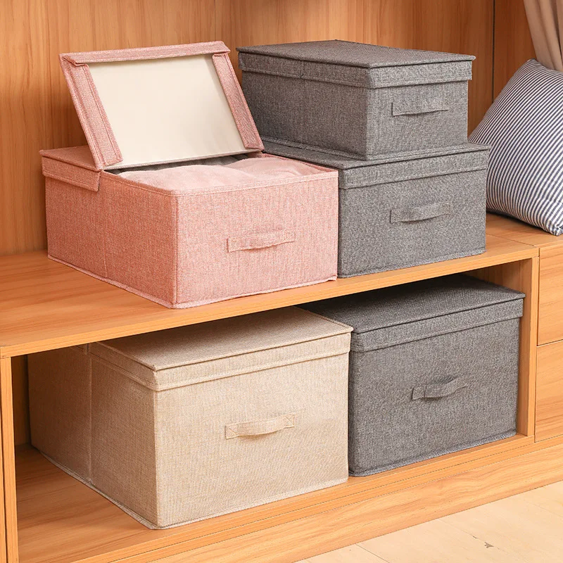 Cotton-Linen-Drawer-Storage-Box-Fabric-Wardrobe-Storage-Box-Oversized ...