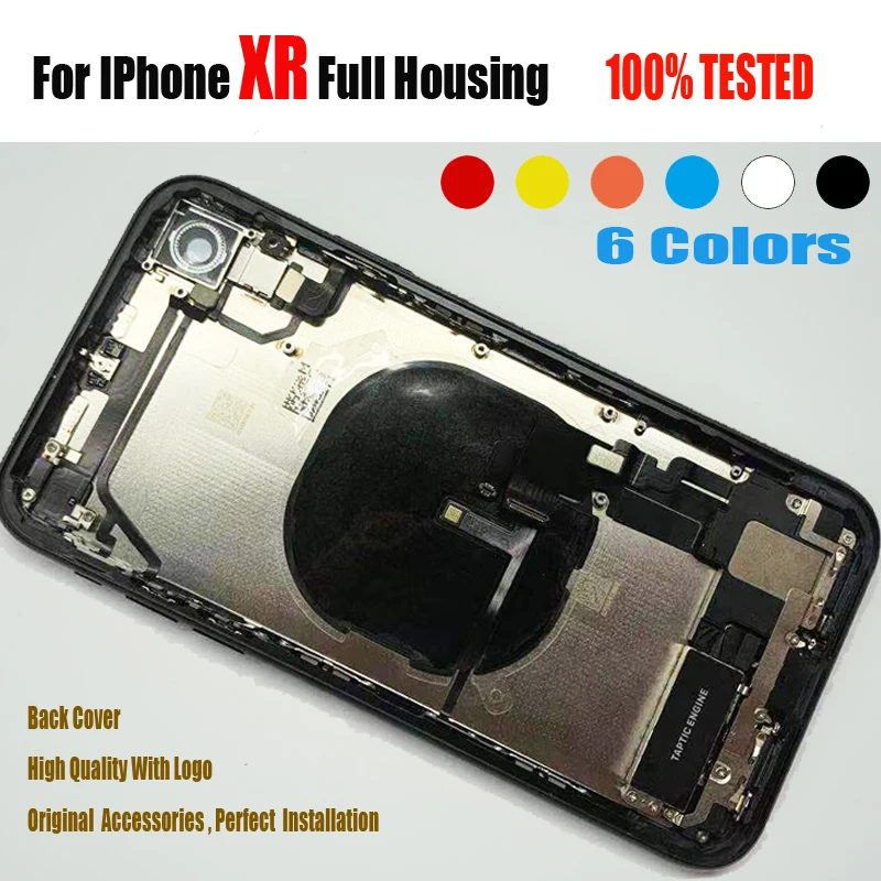 Full-Assembly-Back-Cover-For-iPhone-XR-Housing-Battery-Middle-Chassis ...