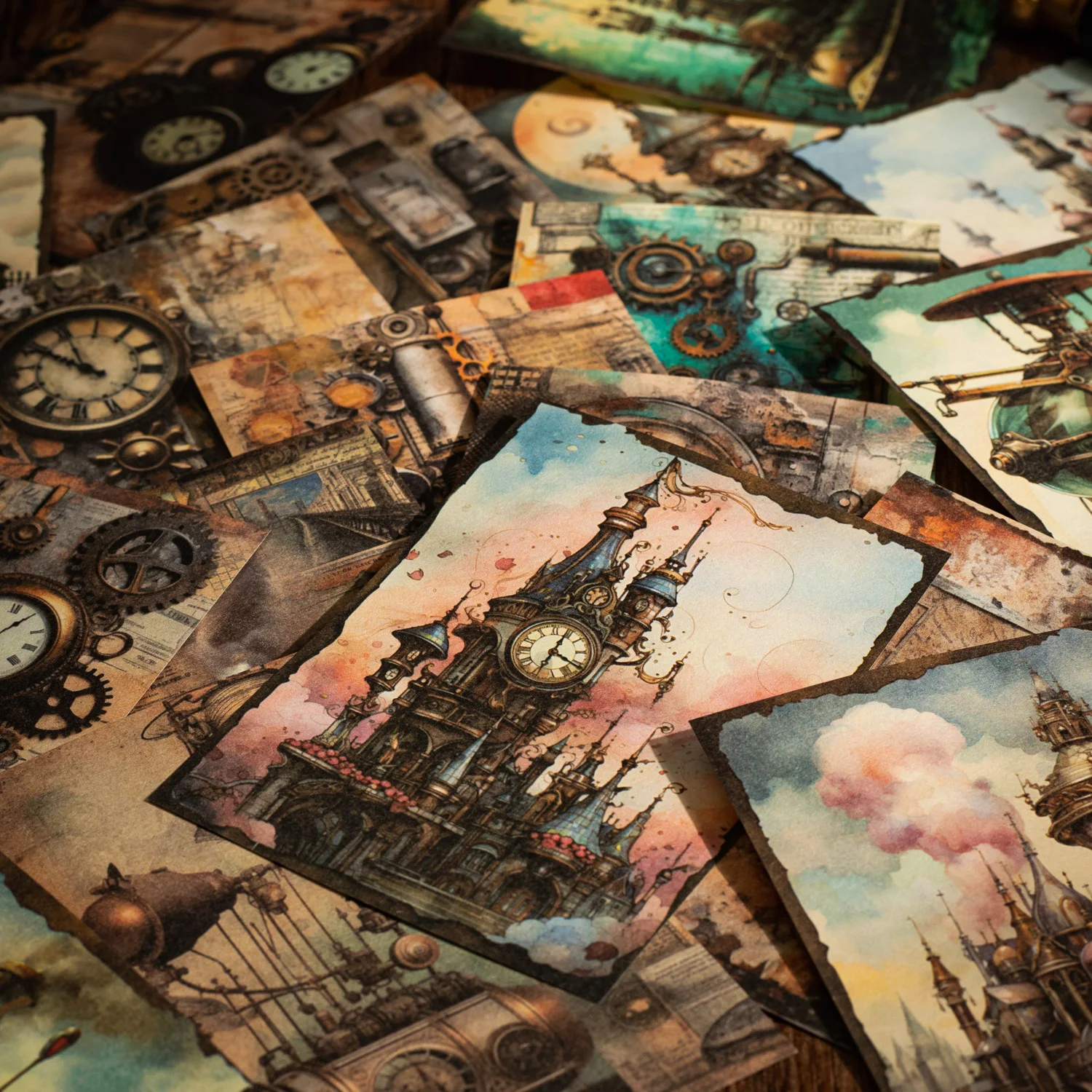 Papel-de-fondo-para-manualidades-30-piezas-tema-punk-mec-nico-Vintage ...