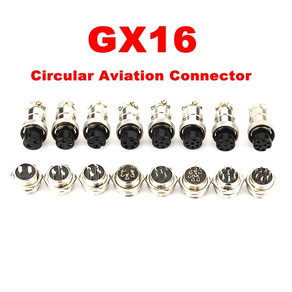 1 set 5/8" GX16-2/3/4/5/6/7/8/9/10 Pin Male Female 16mm Wire M16 GX16 ...