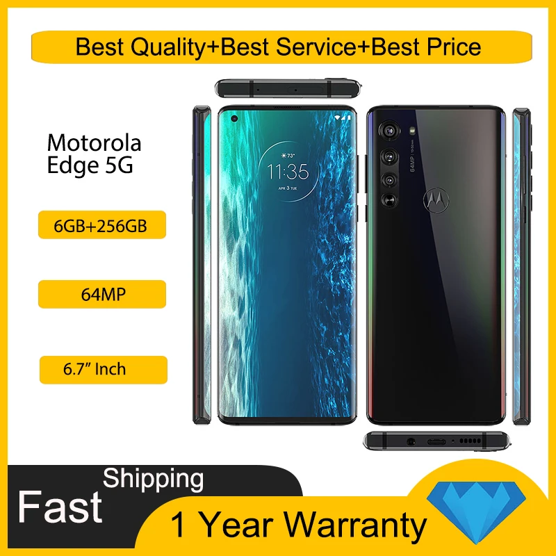 Motorola Edge 5G Unlocked XT2063 Snapdragon Octa-core 6GB RAM 256GB ROM ...