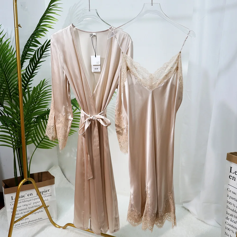 Big Size Real Silk Robe Women Nightgown Sexy Kimono Bathrobe 100% Silk ...