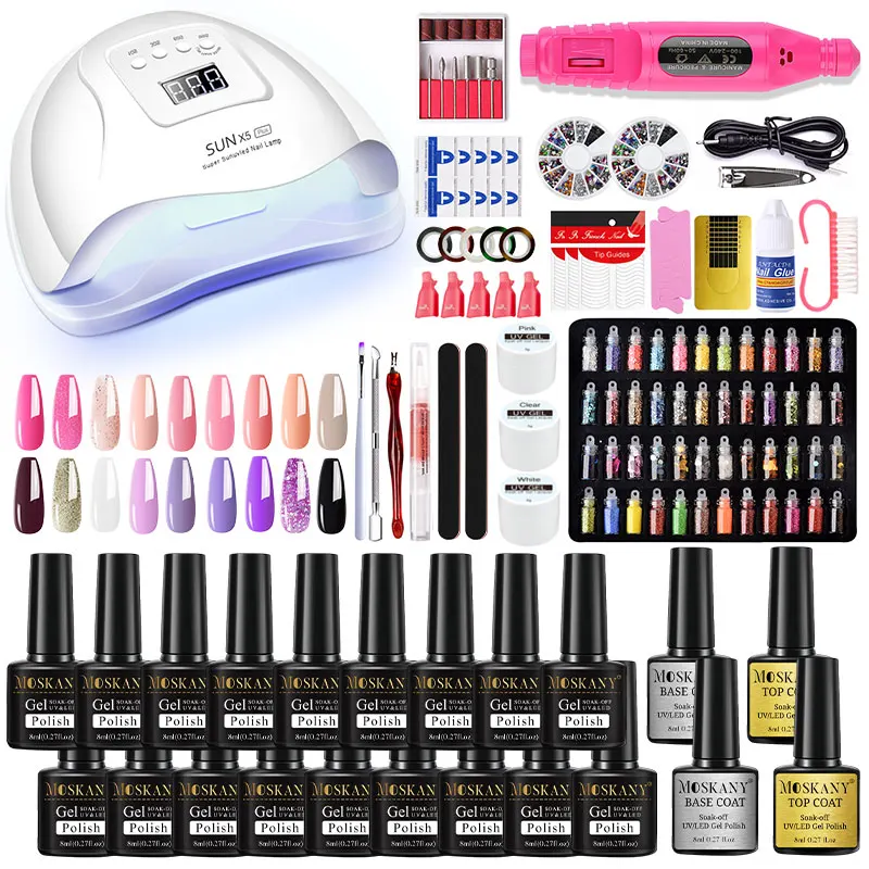 Nail-Gel-Polish-Set-Professional-Acrylic-Kit-Nail-Gel-Kit-With-UV-Nail ...