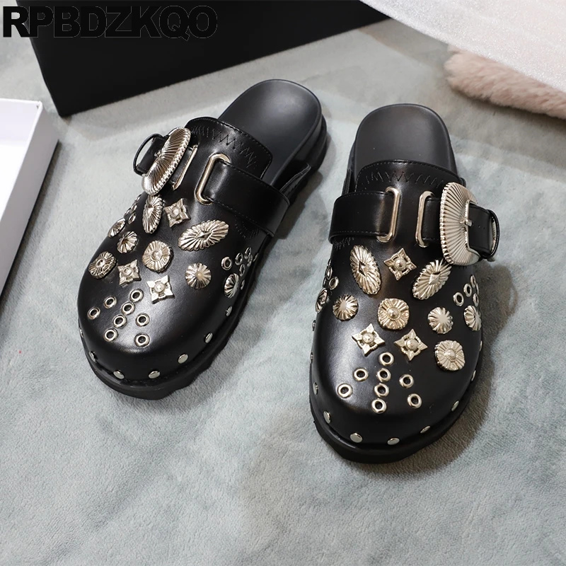 Sapatos-De-Metal-Stud-Slip-On-Rivet-Chinelos-Slides-Punk-Half-Rock ...