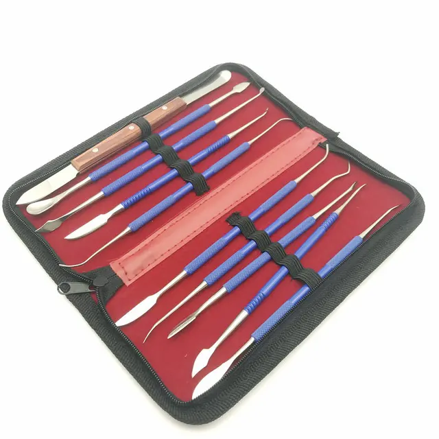 10Pcs Dental Stainless Steel Wax Carving Tool Set Dentist Sculpture ...