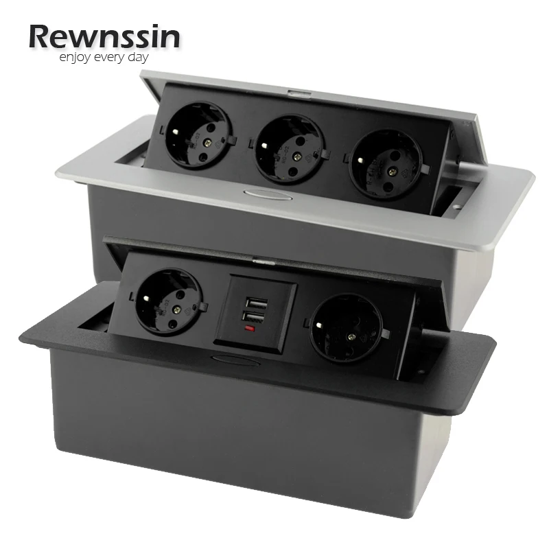 EU-Socket-In-The-Countertop-Table-Pop-Up-Outlets-With-USB-Charging-For ...