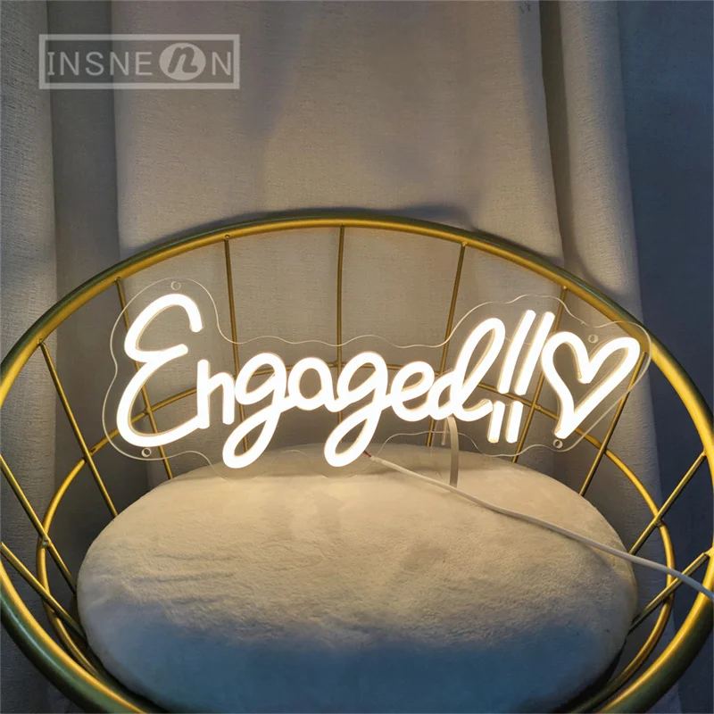 Engaged Neon Sign Wedding Neon LED Signs with Dimmer Wall Bedroom ...