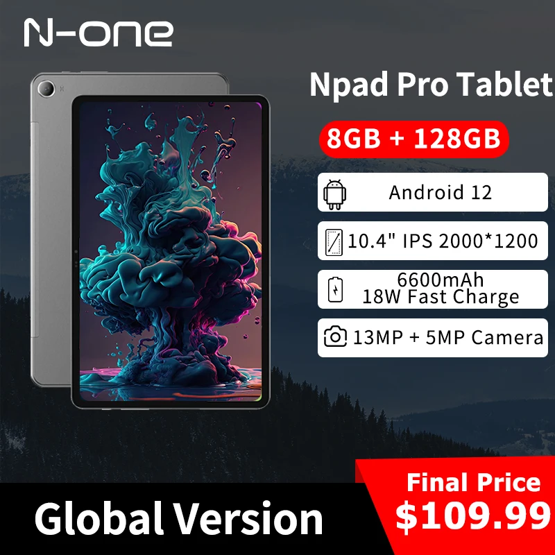 N-one NPad Pro 2023 10.4 polegada tablet 2000x1200 FHD IPS 8GB RAM ...