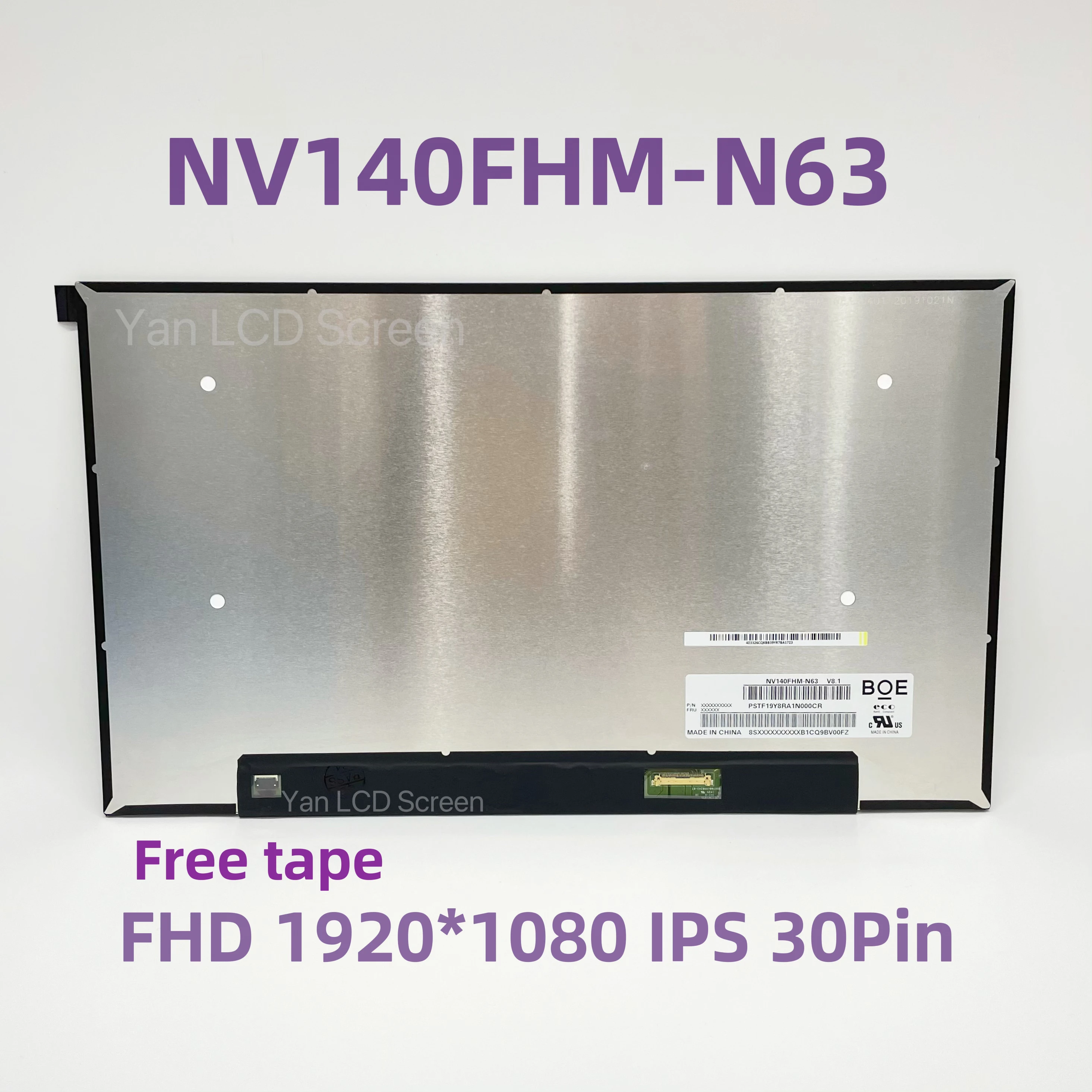 NV140FHM-N63 v8.1 b140han03.2 1920*1080 fhd para boe 14.0 portátil display lcd wled edp 30 pinos ...