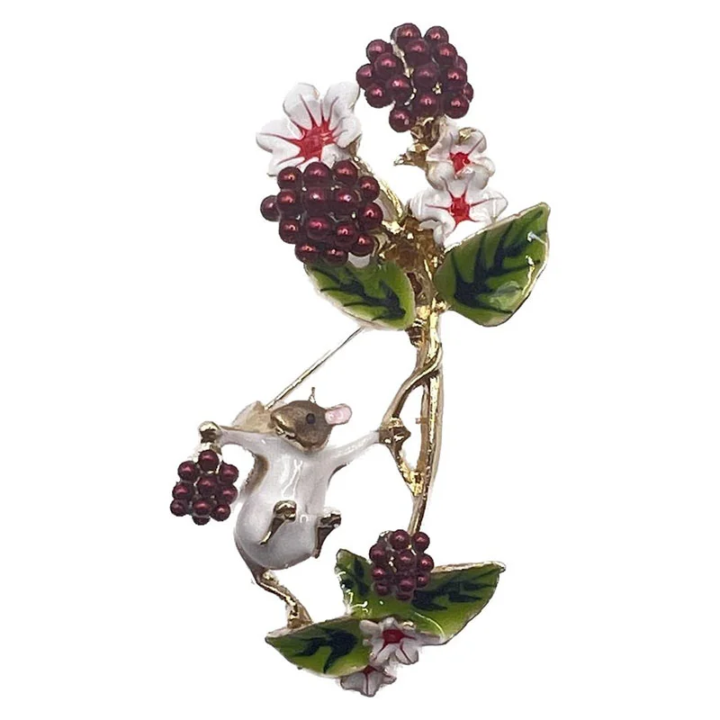 Cute Chipmunk Cranberry Brooch Interesting Little Squirrel Corsage ...
