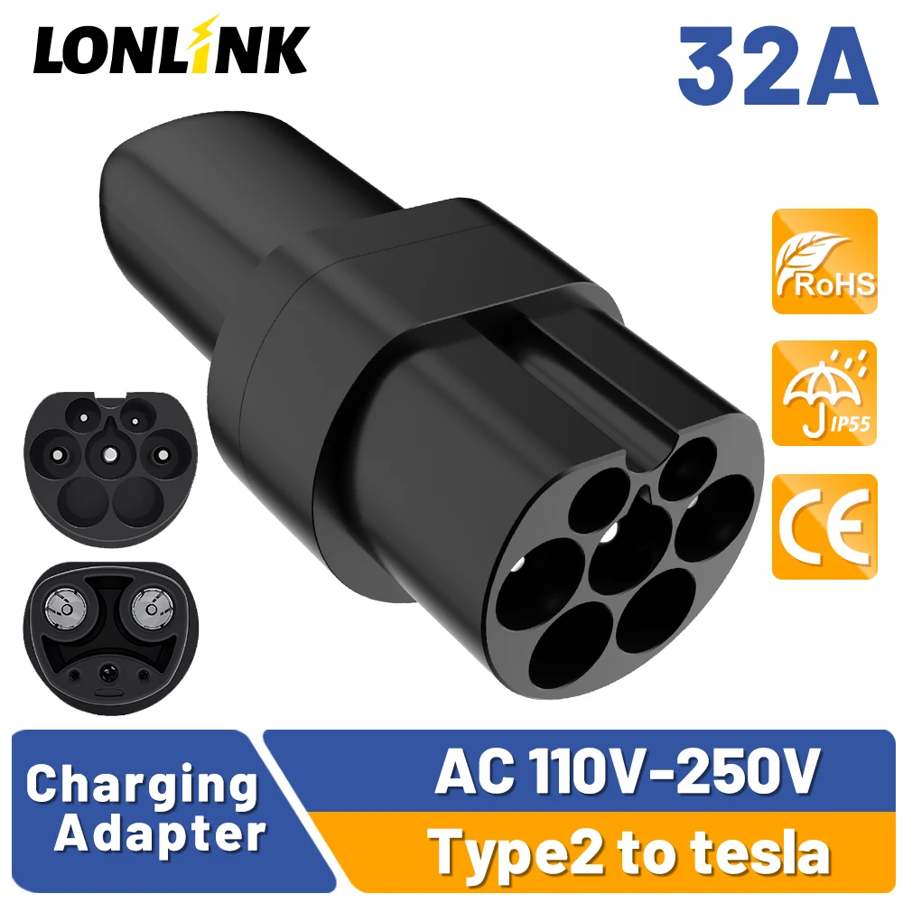 LONLINK-Type-2-To-Tesla-Adapter-DC-AC-Type2-Tesla-Adaptor-EV-Charger ...