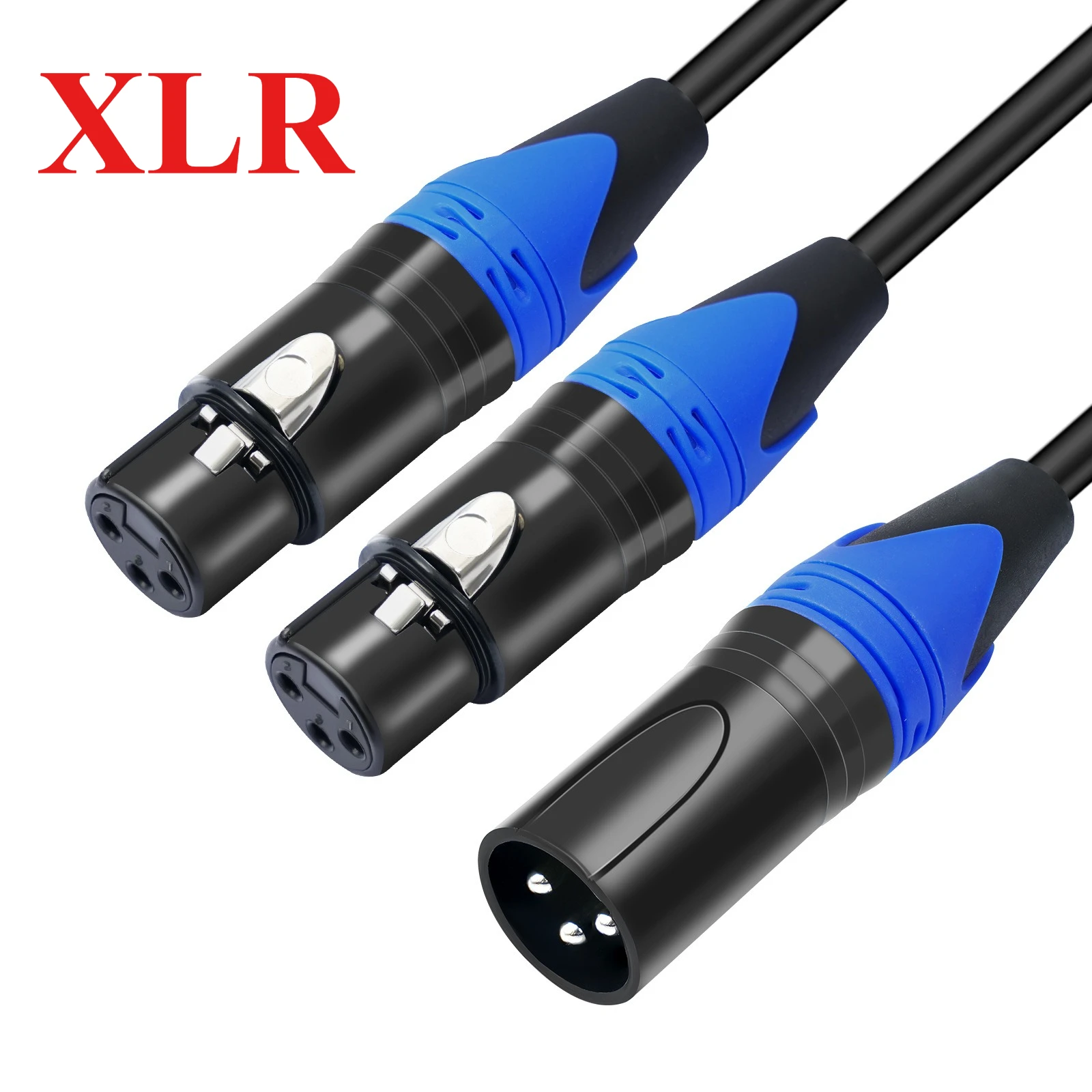 Conector XLR de 3 pines XLR hembra a 2 macho línea de Metal doble ...