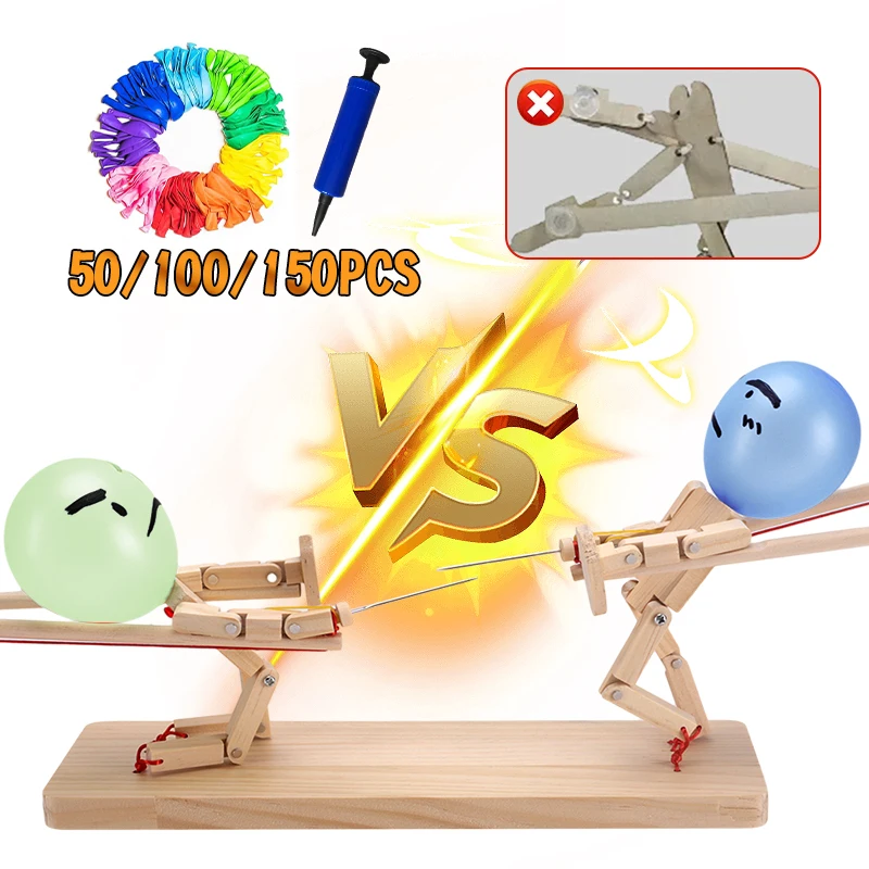 New-Balloon-Bamboo-Man-Battle-Wooden-Bots-Battle-Game-for-2-Players ...