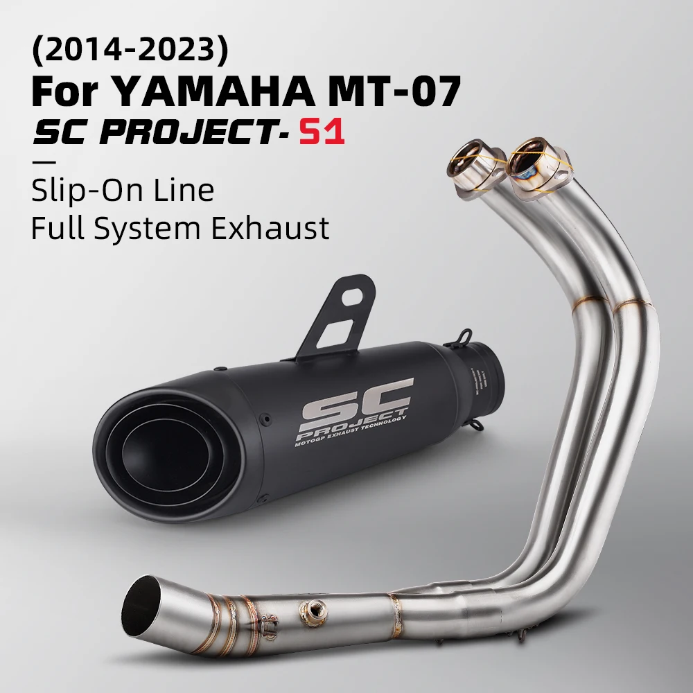 For-YAMAHA-MT07-FZ07-System-Escape-Slip-On-51MM-Front-Tube-Link-Pipe ...