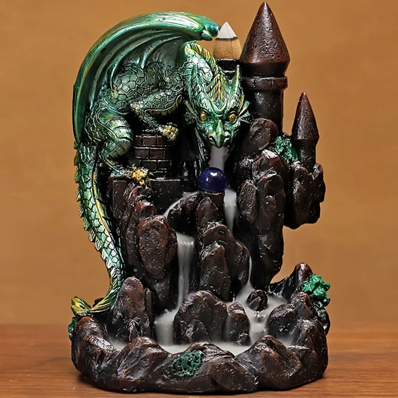 1pcs-Waterfall-Incense-Burner-Home-Decoration-Resin-Reflow-Dragon-Shape ...
