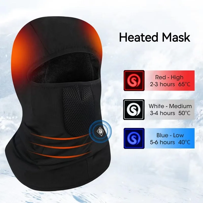 Daywolf Ski Balaclava Electric Motorcycle Mask Men Rechargeable Heating ...