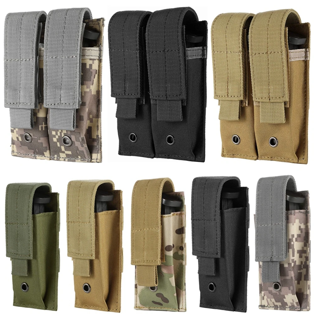 Tactical-9mm-Molle-Magazine-Pouch-Single-Double-Pistol-Mag-Pouch-Outdoor-Molle-Open-Top-Magazine ...