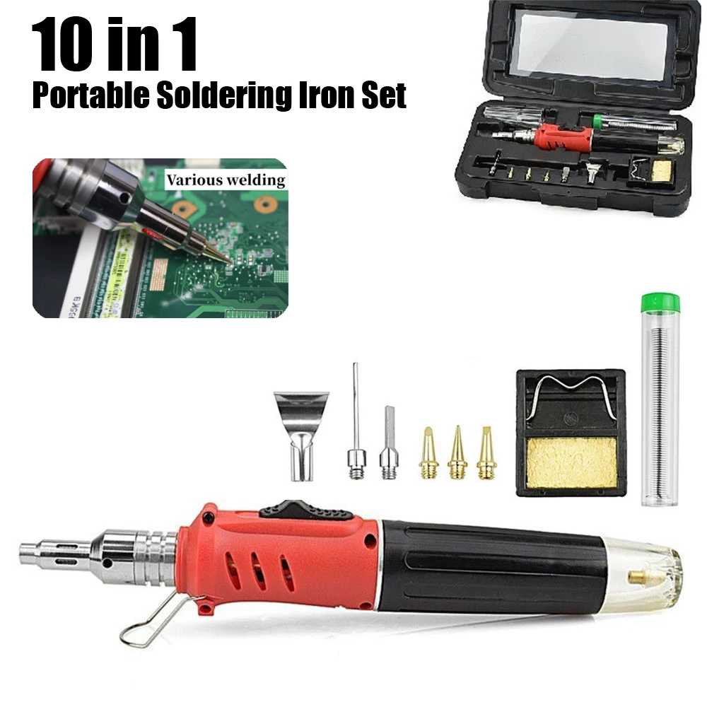 10PCS-HS-1115K-Multi-function-Butane-Gas-Soldering-Iron-Cordless-Solder ...