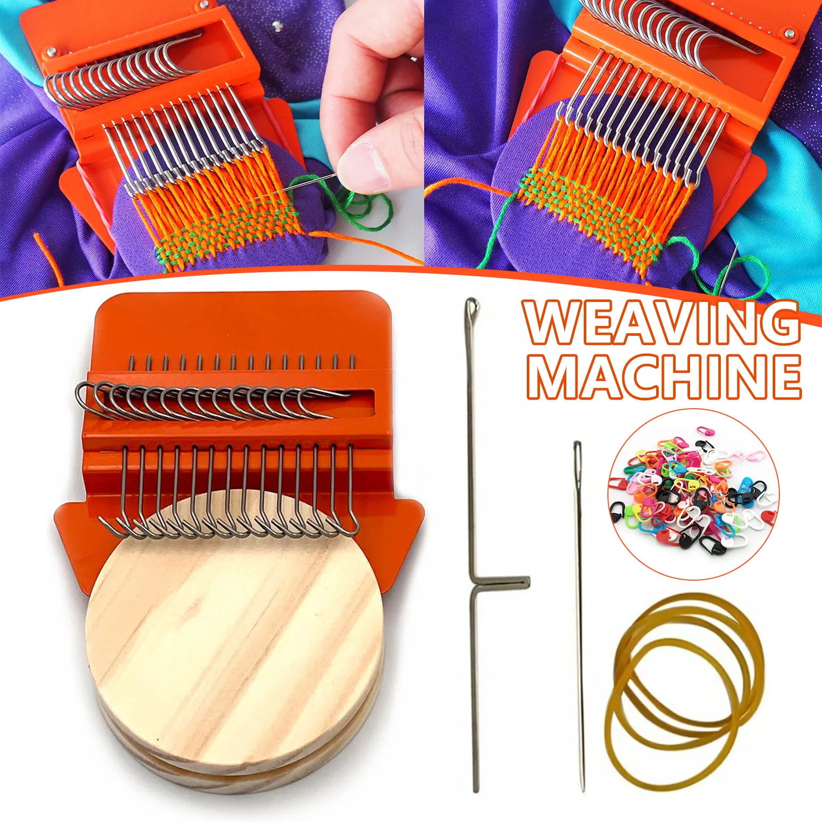 Small Loom Weave Tool Weave Tools Wooden Darning Machine Apparel Sewing ...