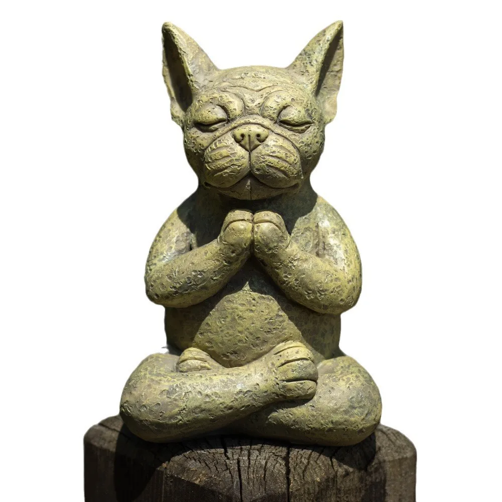Dog Buddha Meditation Dog Statue, Zen Yoga Relaxed Pose Dog Garden ...