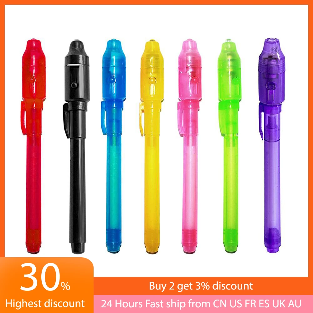 Luminous Light Invisible Pen UV Check Money Drawing Magic Pens Learning ...