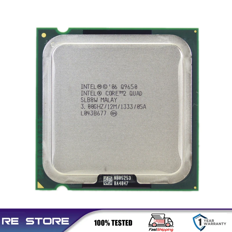 ใช้ Intel Core 2 Quad Q9650 3.0GHz 12MB Cache FSB 1333เดสก์ท็อป LGA 775 ...