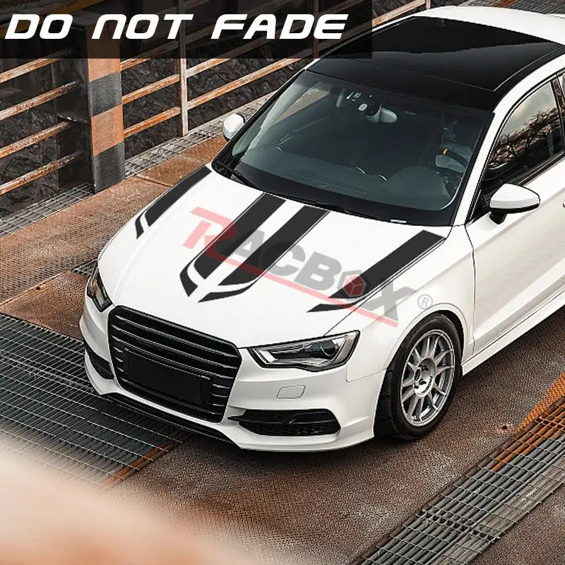 Auto Racing Car Hood Stripe Decal Vinyl Bonnet Sticker Waterproof Car ...
