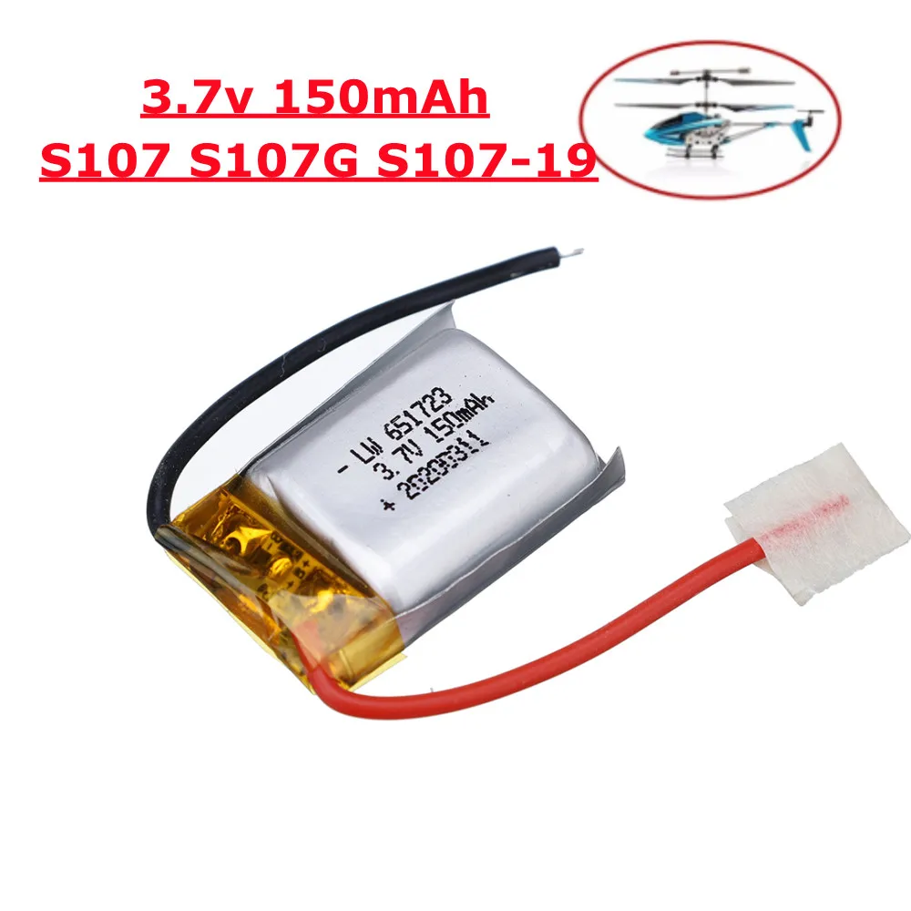 3-7V-150mAh-Lipo-Battery-651723-For-Syma-S107-S107G-S107-19-Skytech-M3 ...