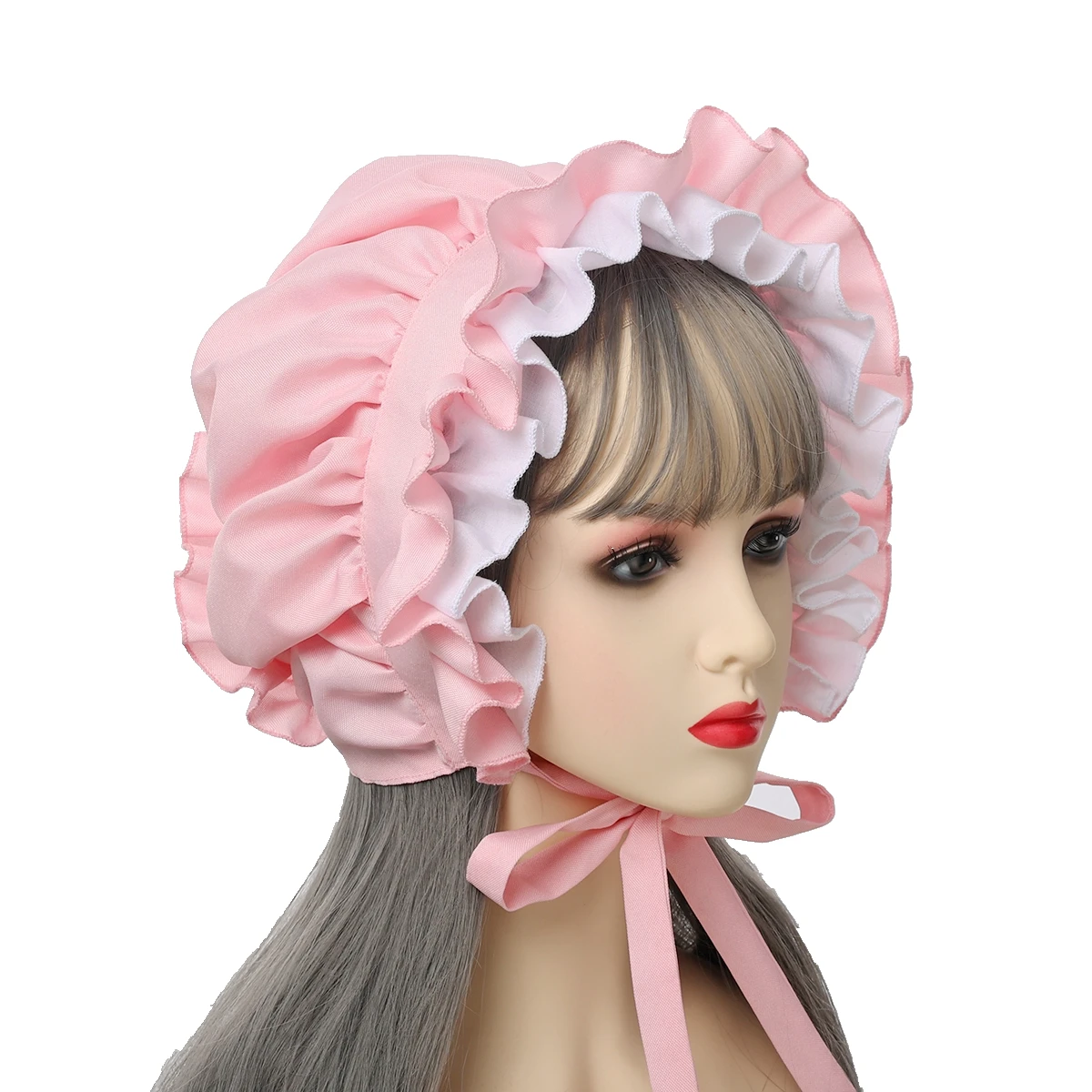 Victorian-Bonnet-Hat-for-Women-Girl-Pilgrim-Lolita-Vintage-Ruffles-Maid ...