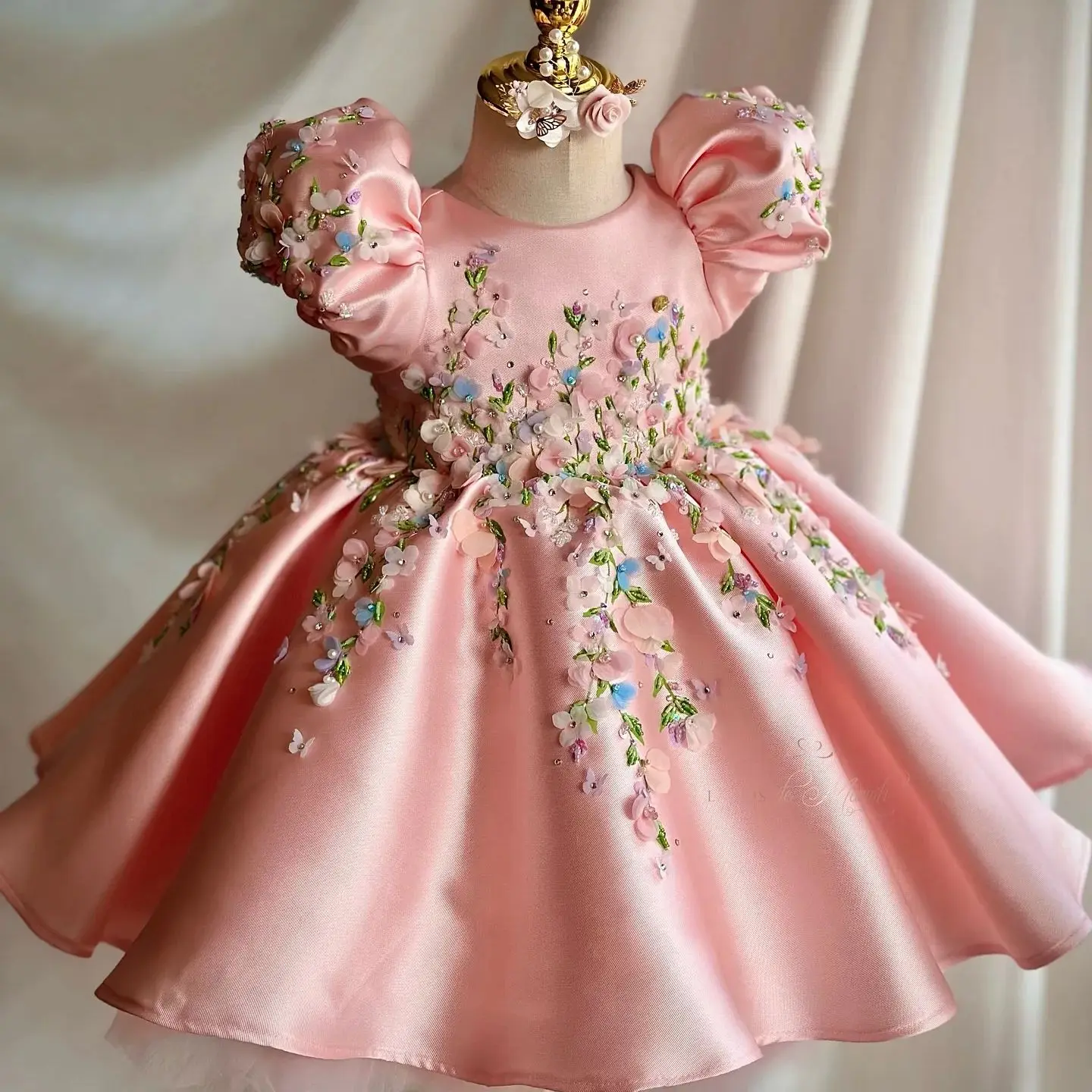 Pink Flower Girl Dress for Wedding Customized Princess Holy First ...