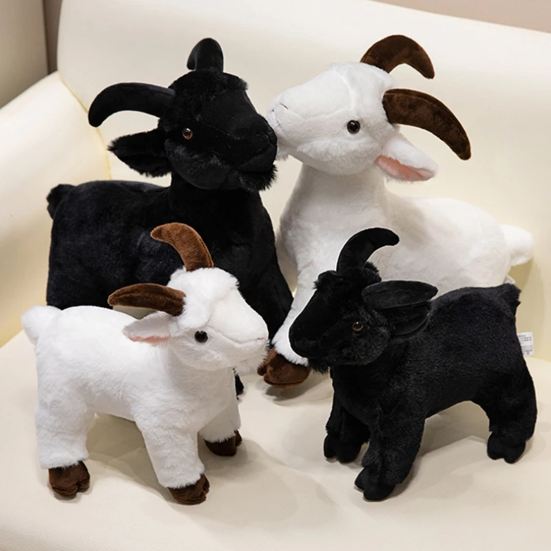 30-40cm-Ranch-Animal-Series-Soft-Cute-Simulation-Black-White-Goat ...