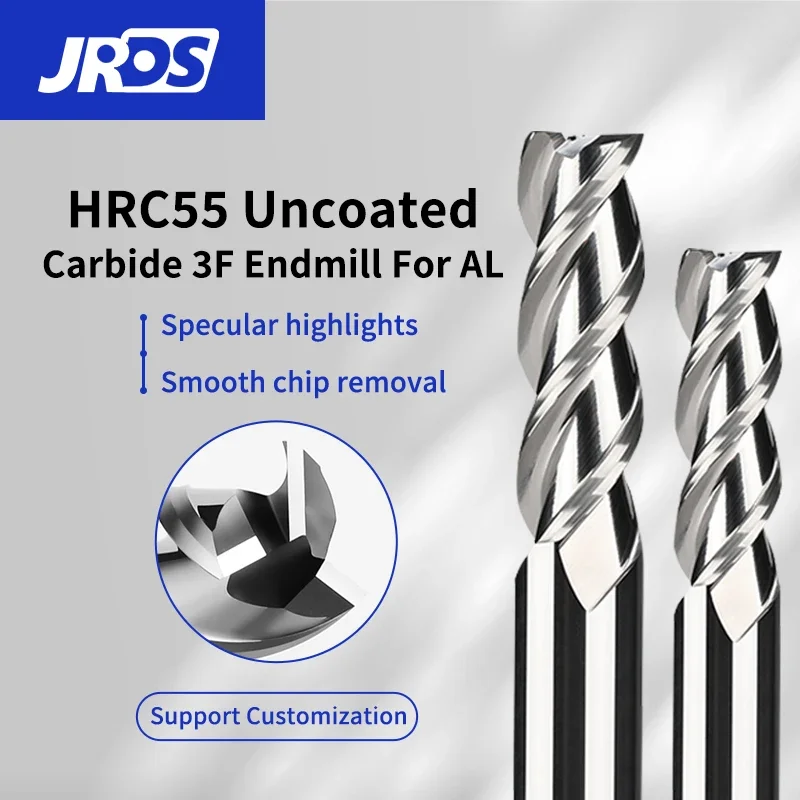 HRC55-Tungsten-Steel-Carbide-High-Gloss-End-Mill-for-Aluminum-3-Flute ...