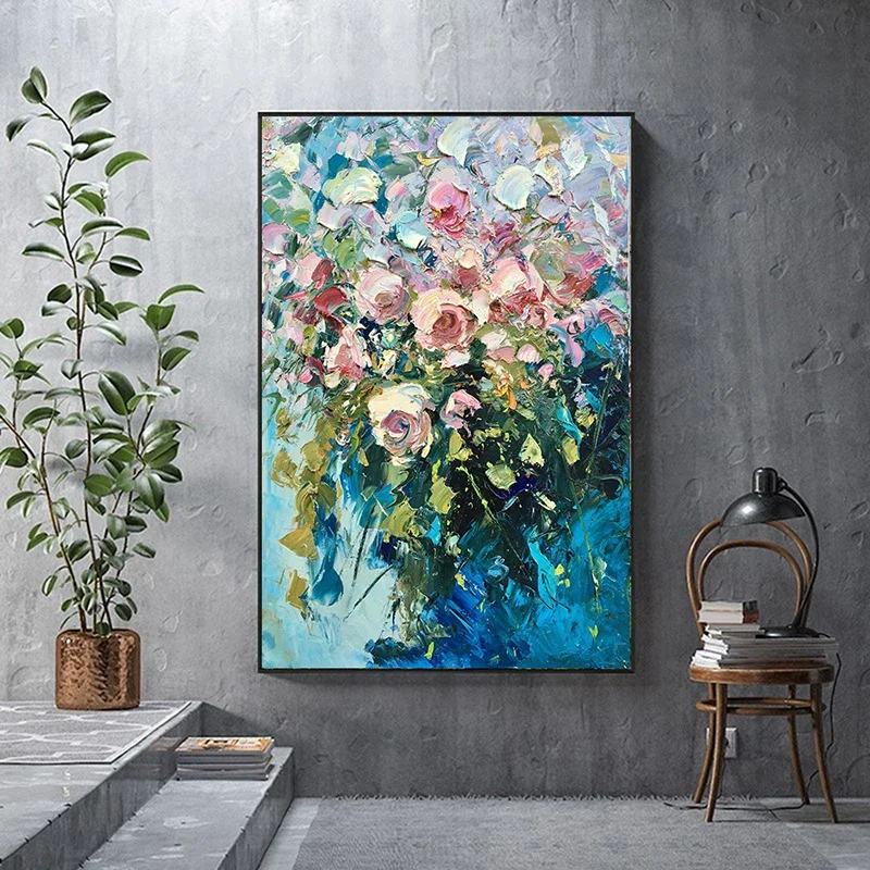 Modern-Abstract-Floral-Poster-Rose-Flower-Living-Room-Corridor ...