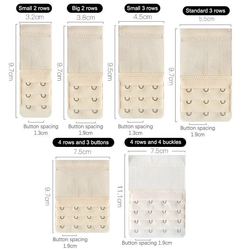 2/3/4 Hook Bra Extender For Women's Elastic Bra Extension Strap Hook ...