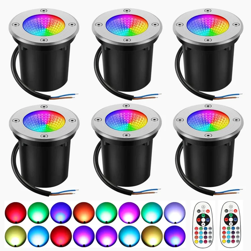 RGBW-Landscape-Light-with-Remote-10W-LED-Underground-Lamp-Waterproof ...