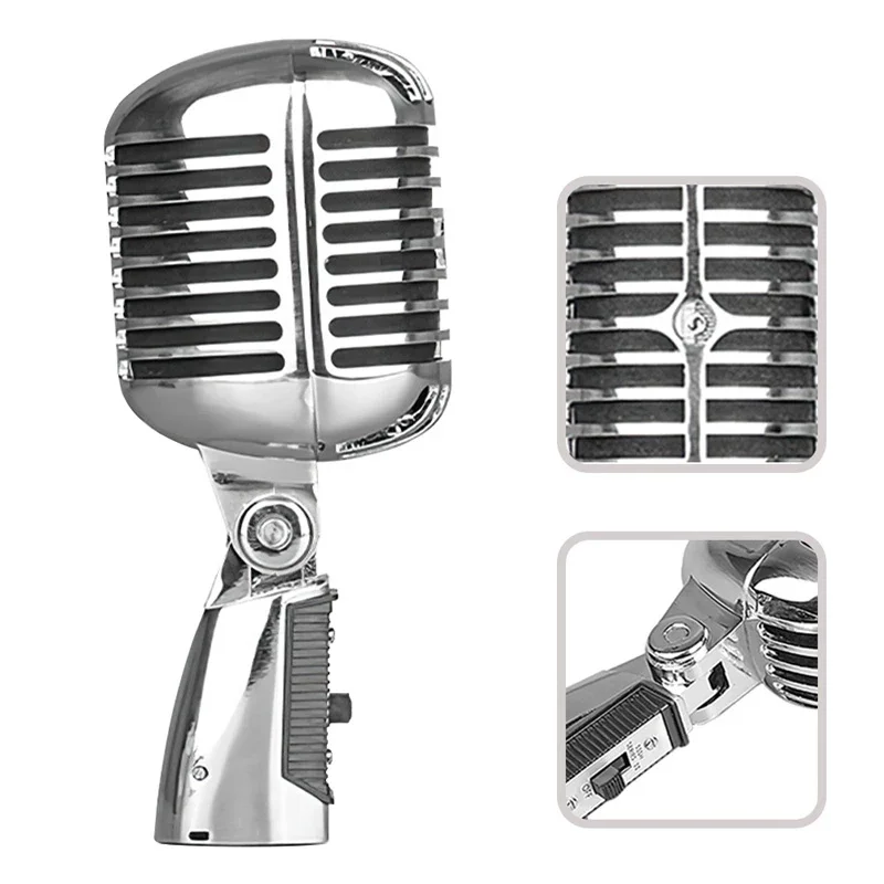 Metal Microphone 55sh Dynamic Vocal Mic Universal Stand Live ...