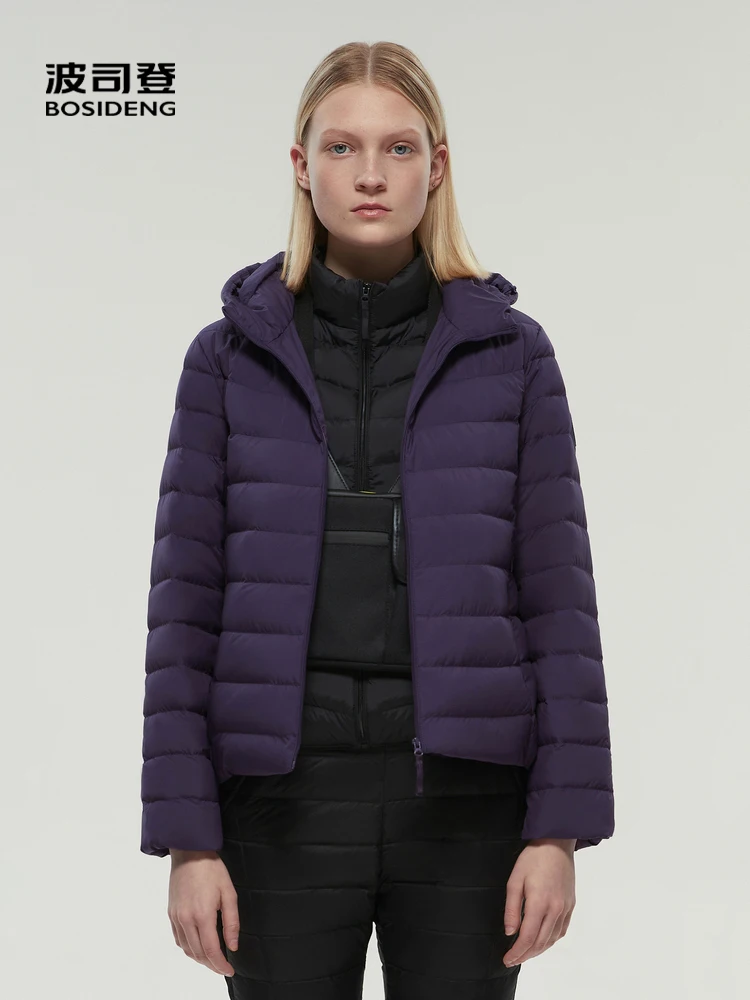 BOSIDENG WOMEN JACKET HOODED WARM COAT ULTRA LIGHT JACKET LIGHT ...