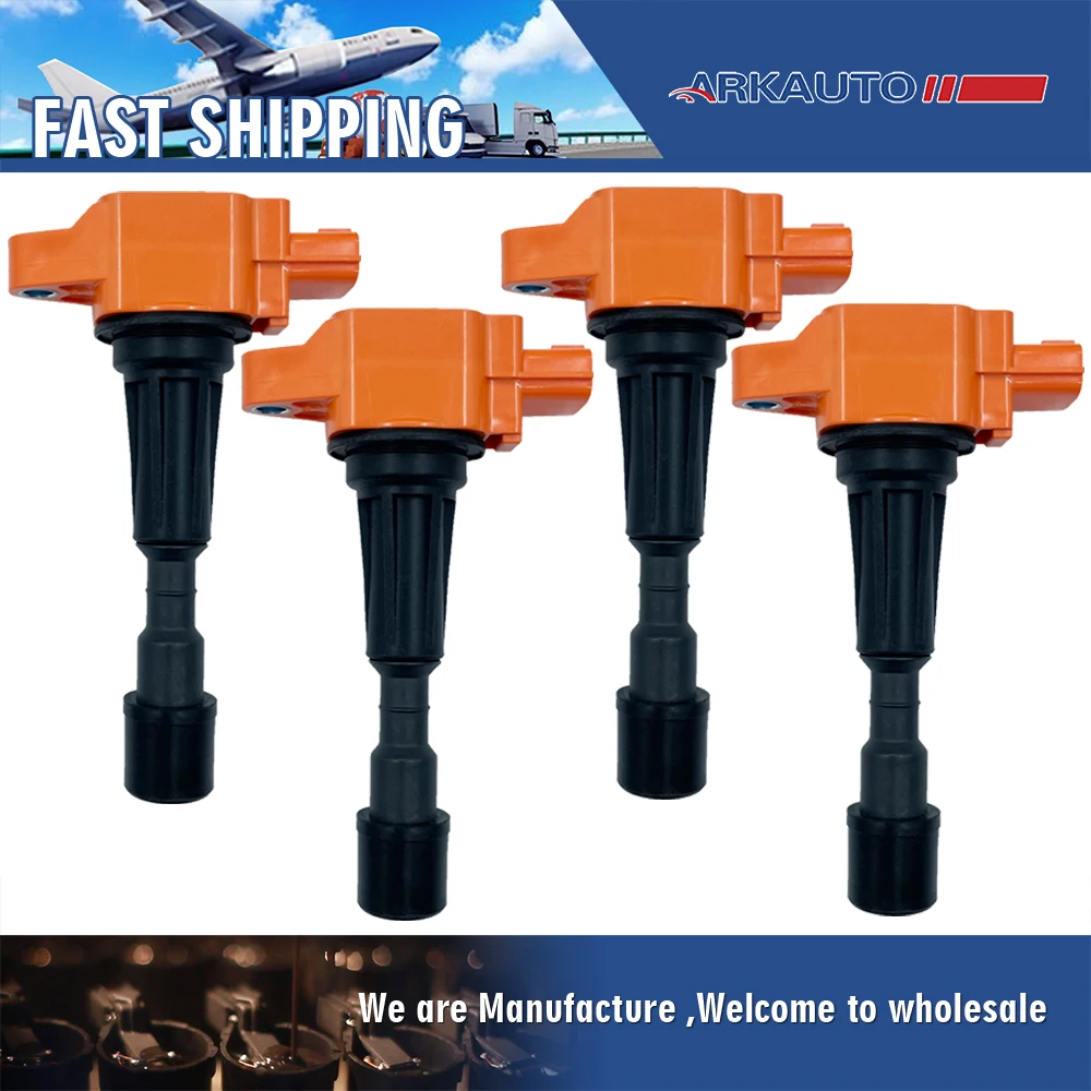 4PCS-ARKAUTO-HIGH-PERFORMANCE-ORANGE-IGNITION-COIL-ZJ20-18-100-UF655 ...