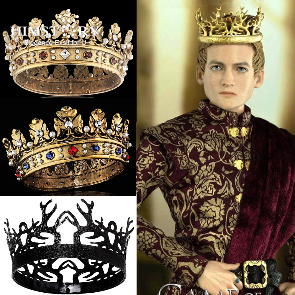 Himstory-Royal-King-Crown-For-Men-Full-Round-Baroque-Vintage-Big-Tiaras ...