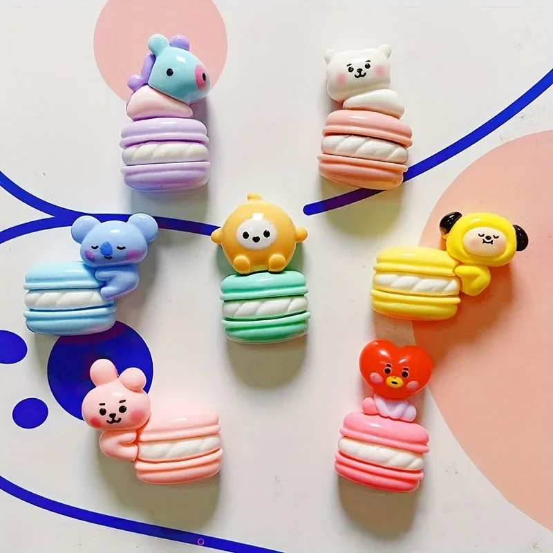 7pcs/set Cartoon Animal Macaron Resin Charms DIY Polyresin Craft ...
