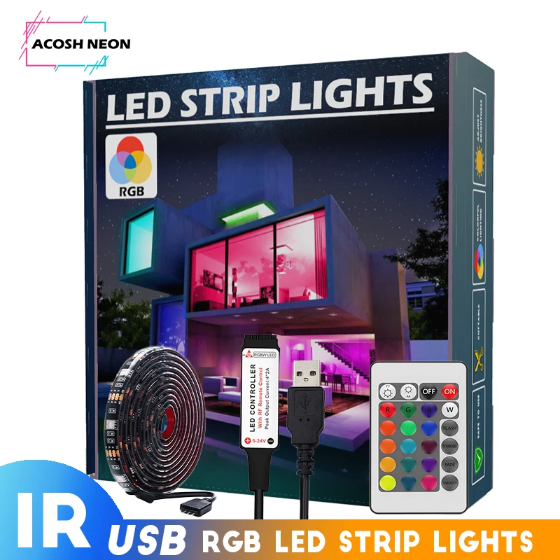 RGB-LED-Light-Strip-24-Key-IR-Remote-Control-SMD5050-strip-chip ...