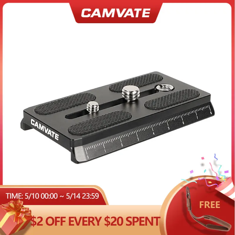 Camvate Manfrotto Slide-in Camera Quick Release Plate With 1/4"-20 & 3/ ...