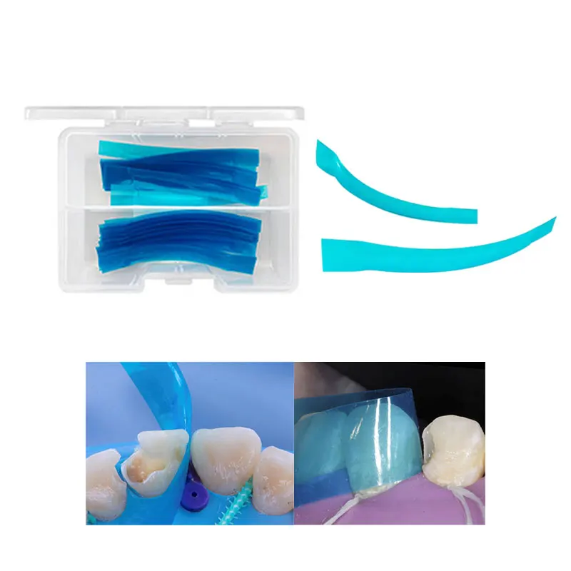 50Pc-Dental-Contoured-Anterior-Matrix-Blue-Strip-Anterior-Resin ...