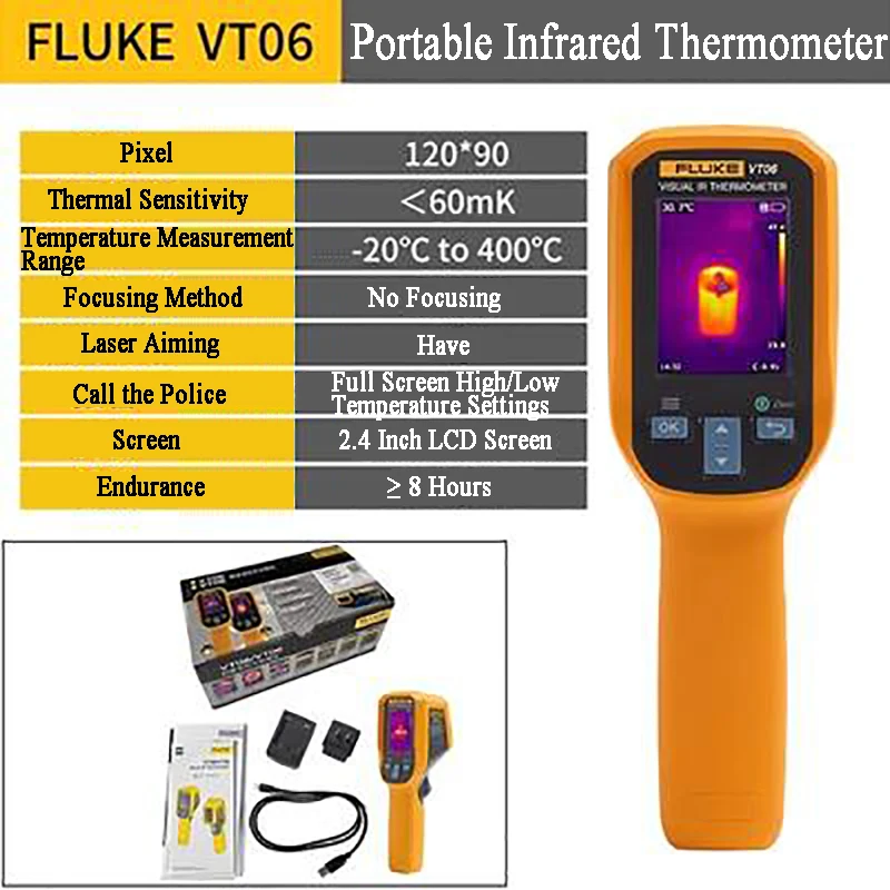 FLUKE 휴대용 적외선 열화상 카메라, 산업용 온도 측정, VT06, VT08, 20C 400C| | - AliExpress