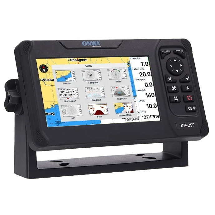 New-ONWA-KP-27F-7-Inch-Marine-GPS-Chart-Plotter-With-Navigator-Fish ...