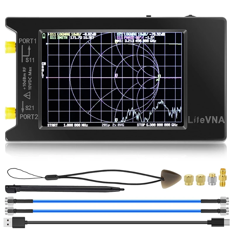 Nanovna litevna – analyseur de réseau vectoriel Portable 50KHz 6.3GHz, analyseur d'antenne 4 ...
