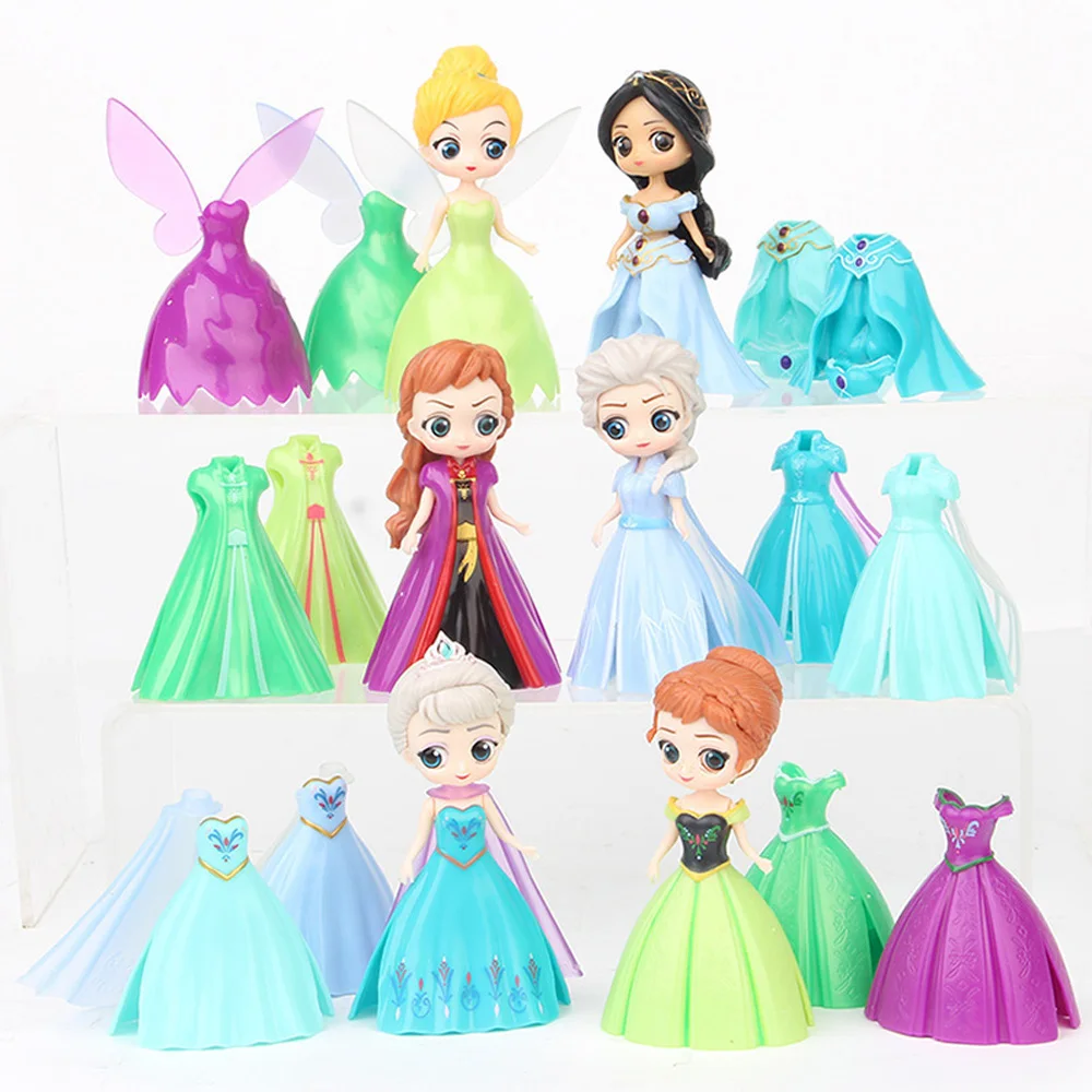 18Pcs/Set Disney Princess Frozen Elsa Queen Anna Tinker Bell Jasmine ...