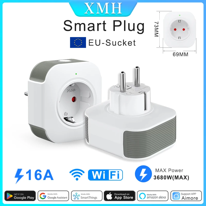 Tuya-16A-EU-Smart-Plug-WiFi-BLE-Socket-Power-Monitor-Timing-Function ...