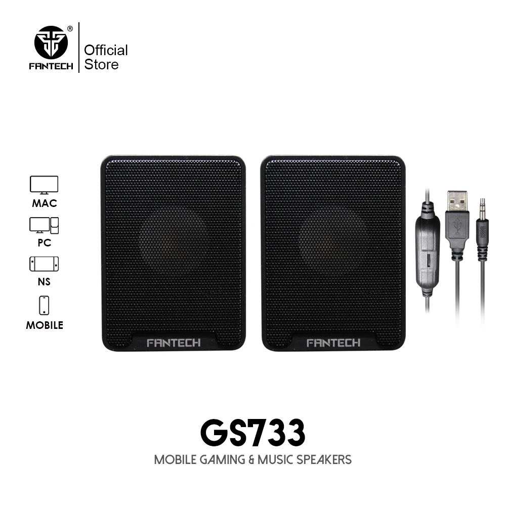 Fantech PUBG LOL용 미니 유선 게이밍 스피커, 음악 게이머 스피커, 3.5mm 플러그, 45mm 드라이버 유닛 ...